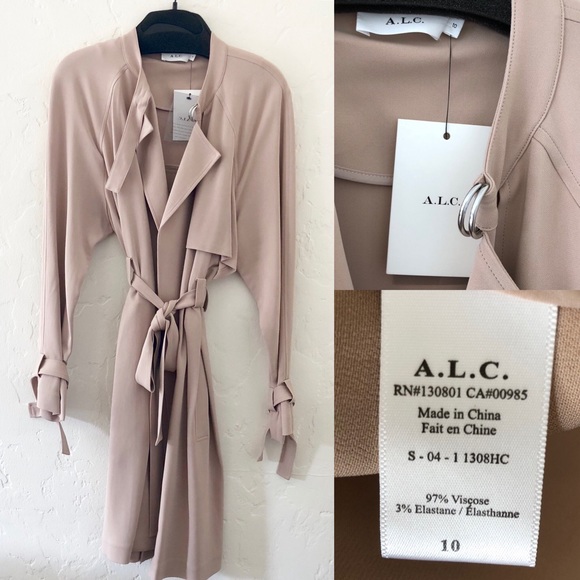 A.L.C. | Jackets & Coats | Nwt Alc Whisper Blush Pink Ethan Trench Coat ...